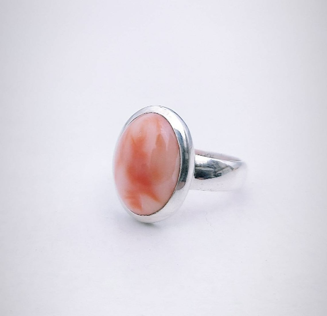 Coral Ring 925 Sterling Silver Ring Taiwan Pink Coral Ring | Etsy
