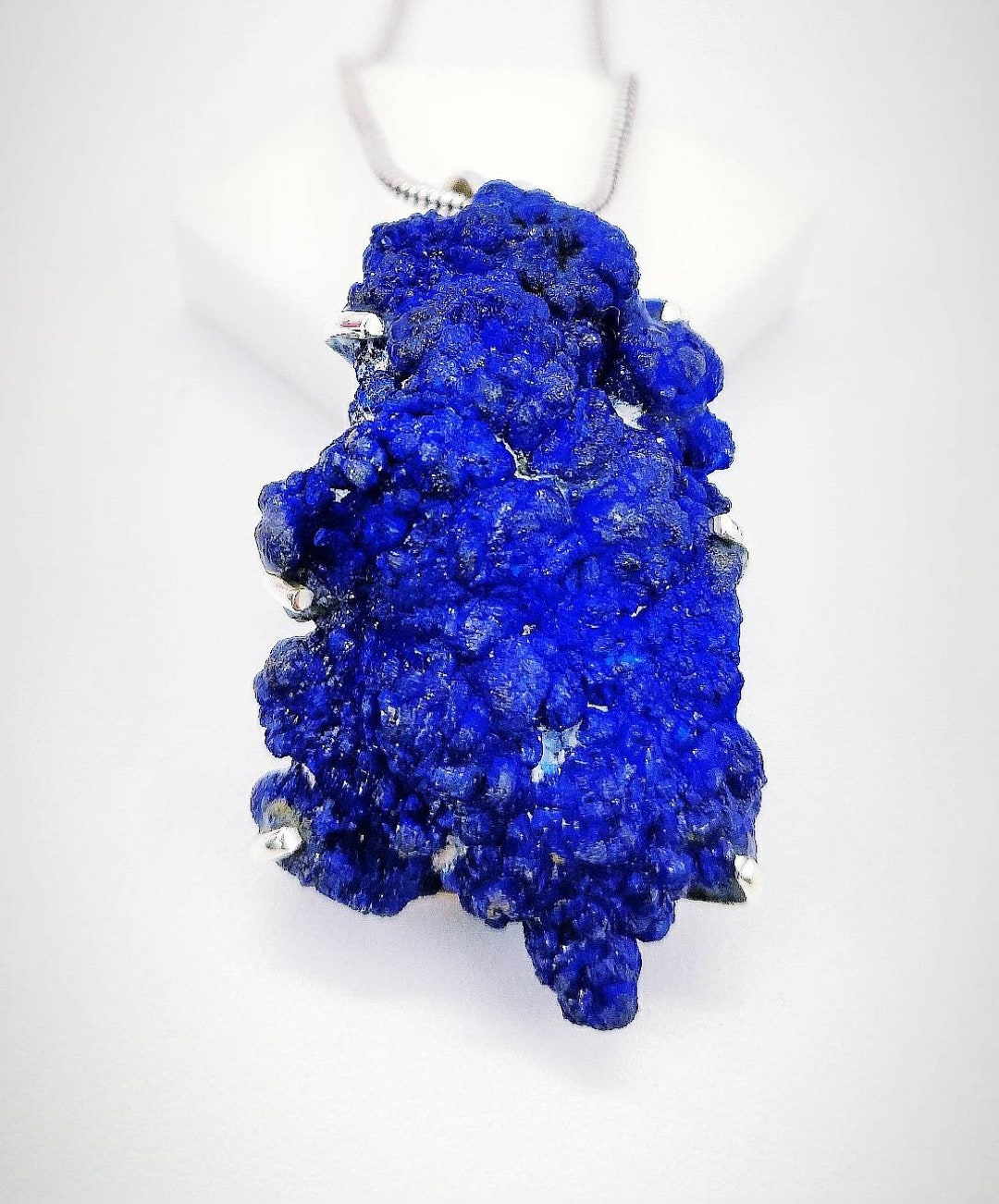 Raw Azurite Pendant, Russian Blue Azurite, 925 Sterling Silver Necklace ...