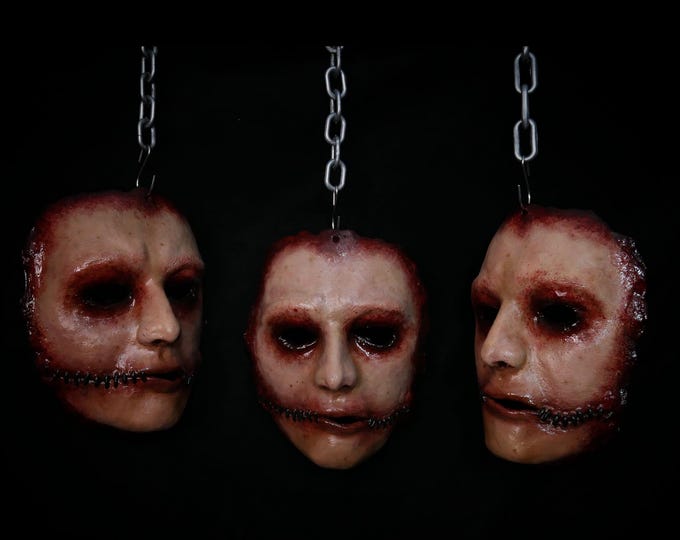 LATEX Skinned Faces - HAND PAINTED - Lifesize - Hangs With Chains ...
