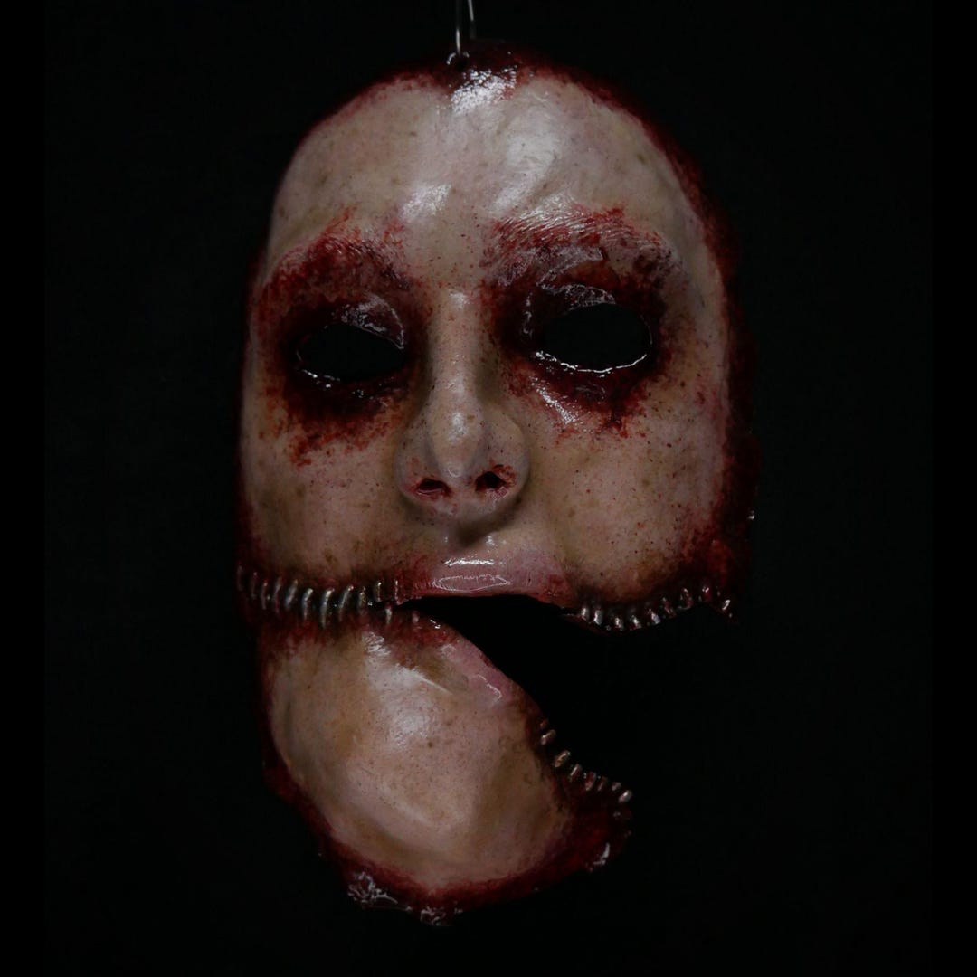 LATEX Skinned Faces - Cut up Face - HAND PAINTED - Lifesize - Hangs ...