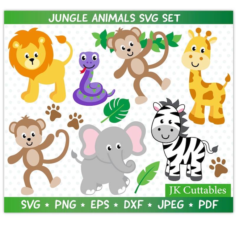 Jungle Animals Svg - Etsy
