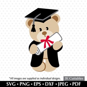 Graduation Bear Svg Set, Graduation Clipart, Graduation Cap Svg ...