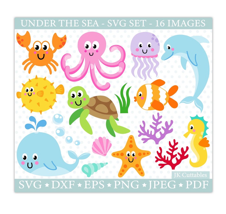 Under The Sea SVG Sea Animals SVG Ocean svg Under The Sea | Etsy