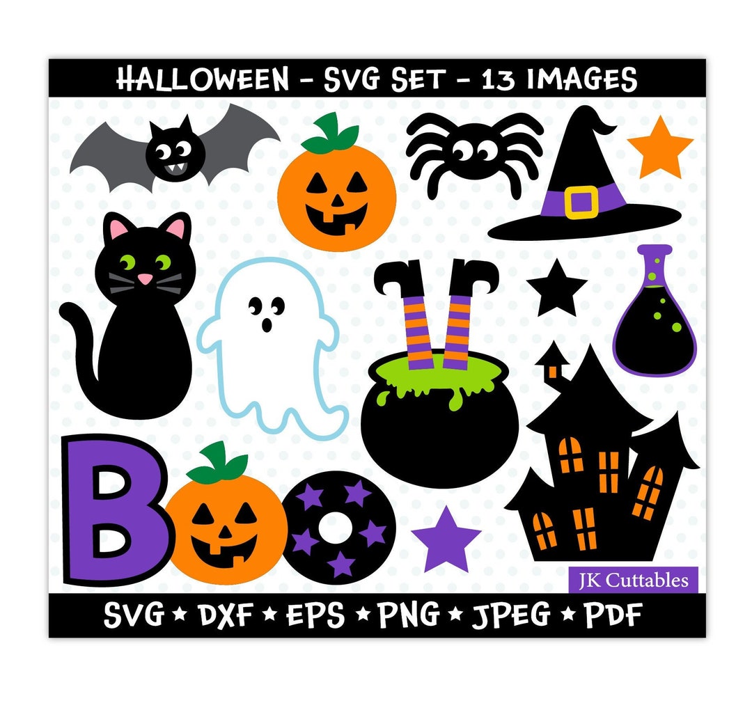 Halloween SVG, Halloween Clipart, Pumpkin Svg, Cat Svg, Ghost Svg ...