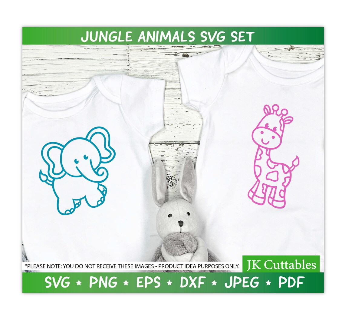 Jungle Animals SVG Bundle Safari Animals Clipart Giraffe - Etsy