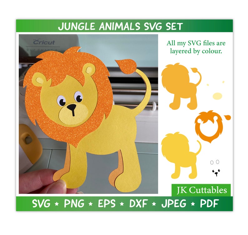 Jungle Animals SVG Safari SVG Giraffe Svg Lion Svg - Etsy
