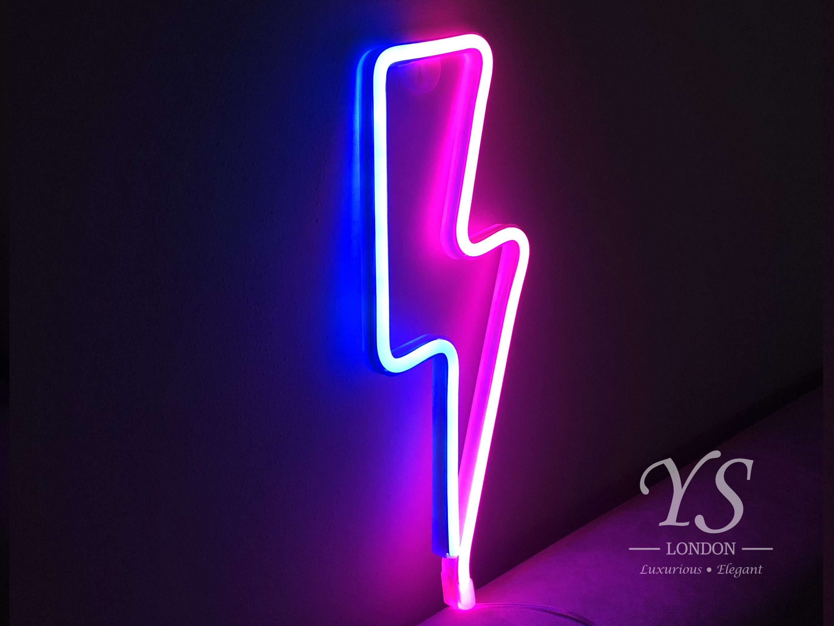 Lightning Bolt Neon Signs Neon Lights for Walls Usb/battery - Etsy