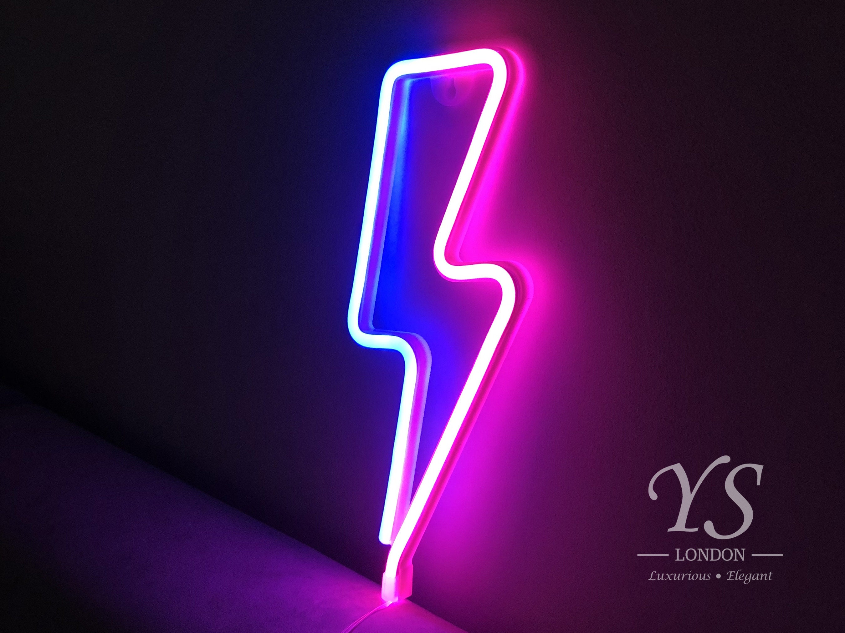 Lightning Bolt Neon Signs Neon Lights for Walls Usb/battery - Etsy