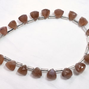 7 Inches Faceted Chocolate Moonstone 3D Triangle Beads Natural ...