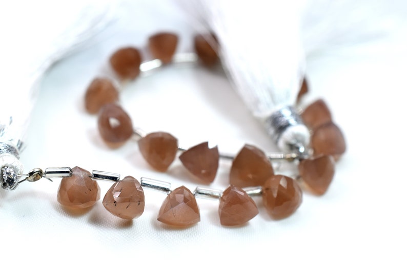 7 Inches Faceted Chocolate Moonstone 3D Triangle Beads Natural - Etsy