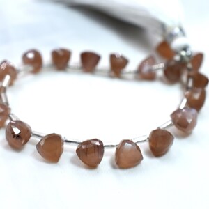 7 Inches Faceted Chocolate Moonstone 3D Triangle Beads Natural ...