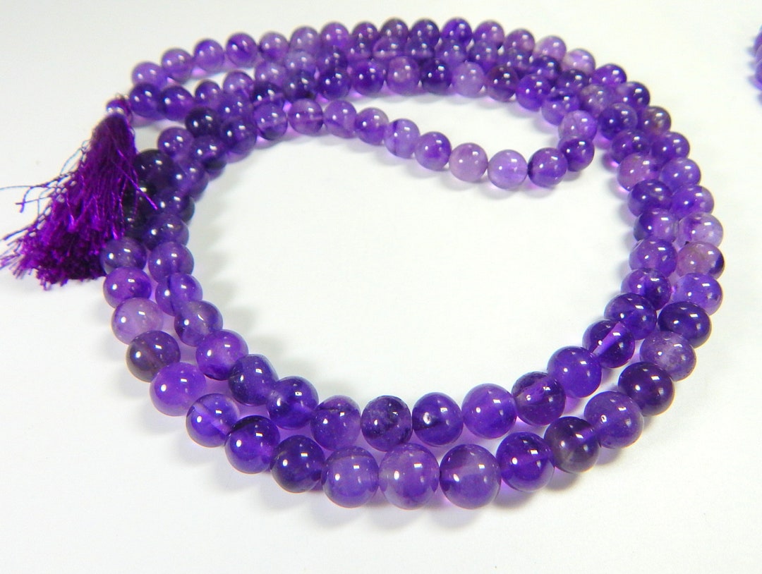 29 Inches Amethyst Round Beads Natural Gemstone Amethyst Ball - Etsy