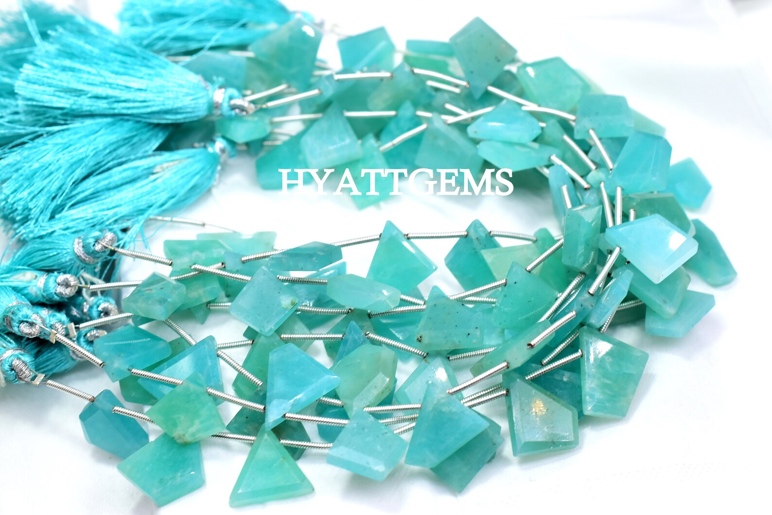 8 Inches Faceted Amazonite Fancy Beads Natural Amazonite - Etsy