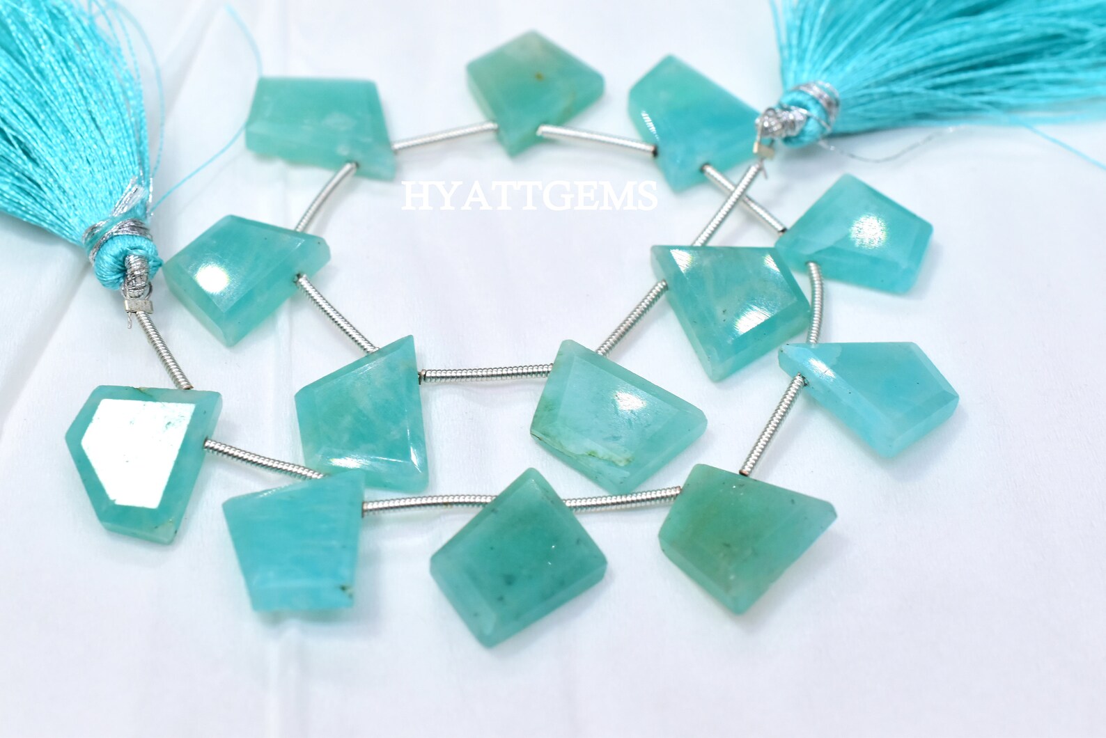 8 Inches Faceted Amazonite Fancy Beads Natural Amazonite - Etsy