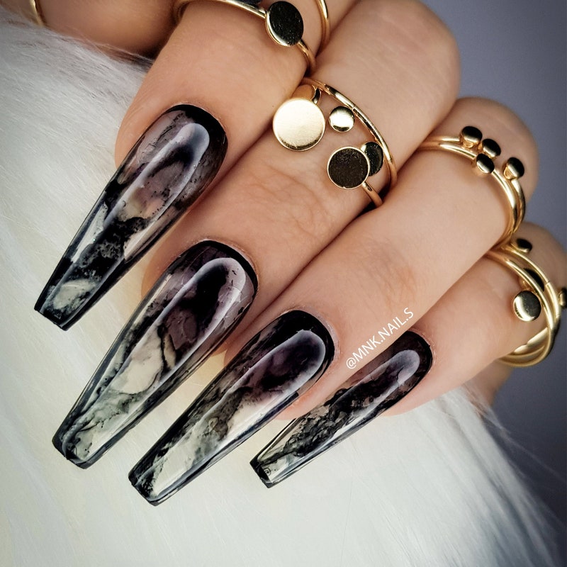 Long Fake Nails - Etsy