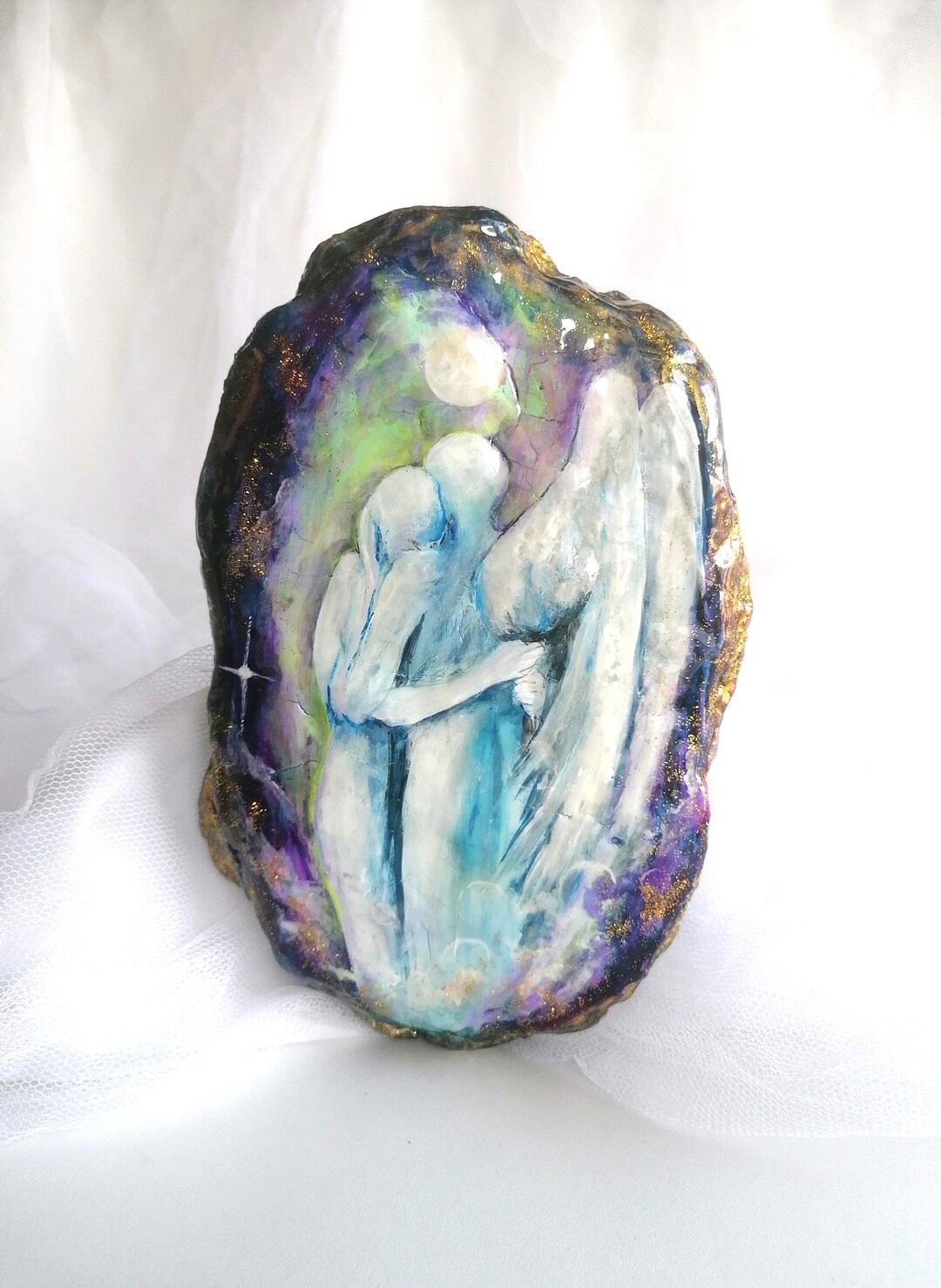Mourning Stone, (21x14x3cm) Memorial Stone, Gravestone, Angel, Mourning ...