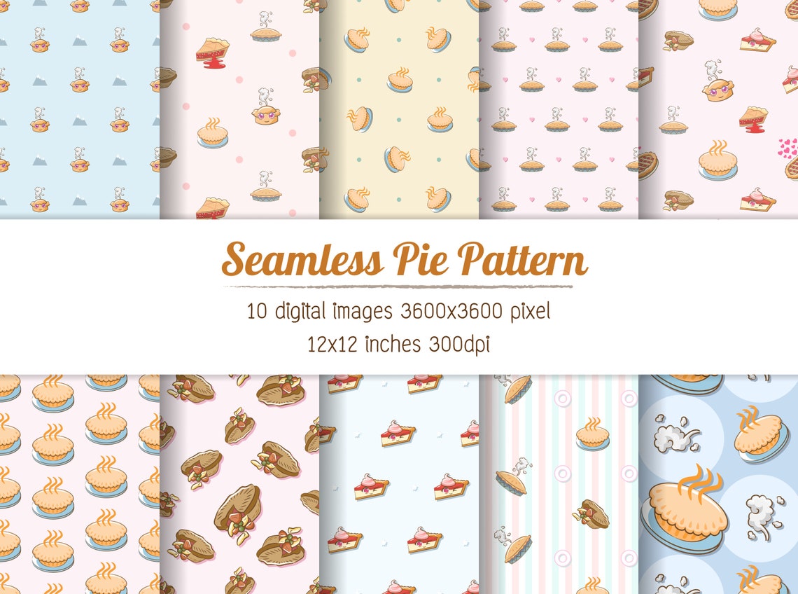 Pie digital paperPie backgroundPie patternPie seamlessPie | Etsy