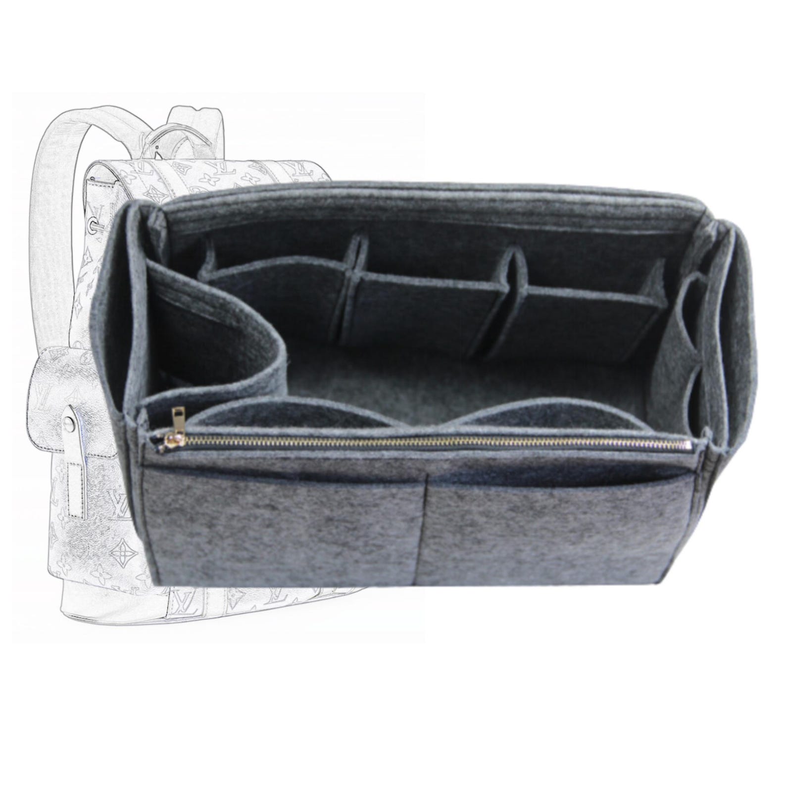 Made for [christopher Backpack] Felt Purse Insert (type JIA), Light ...