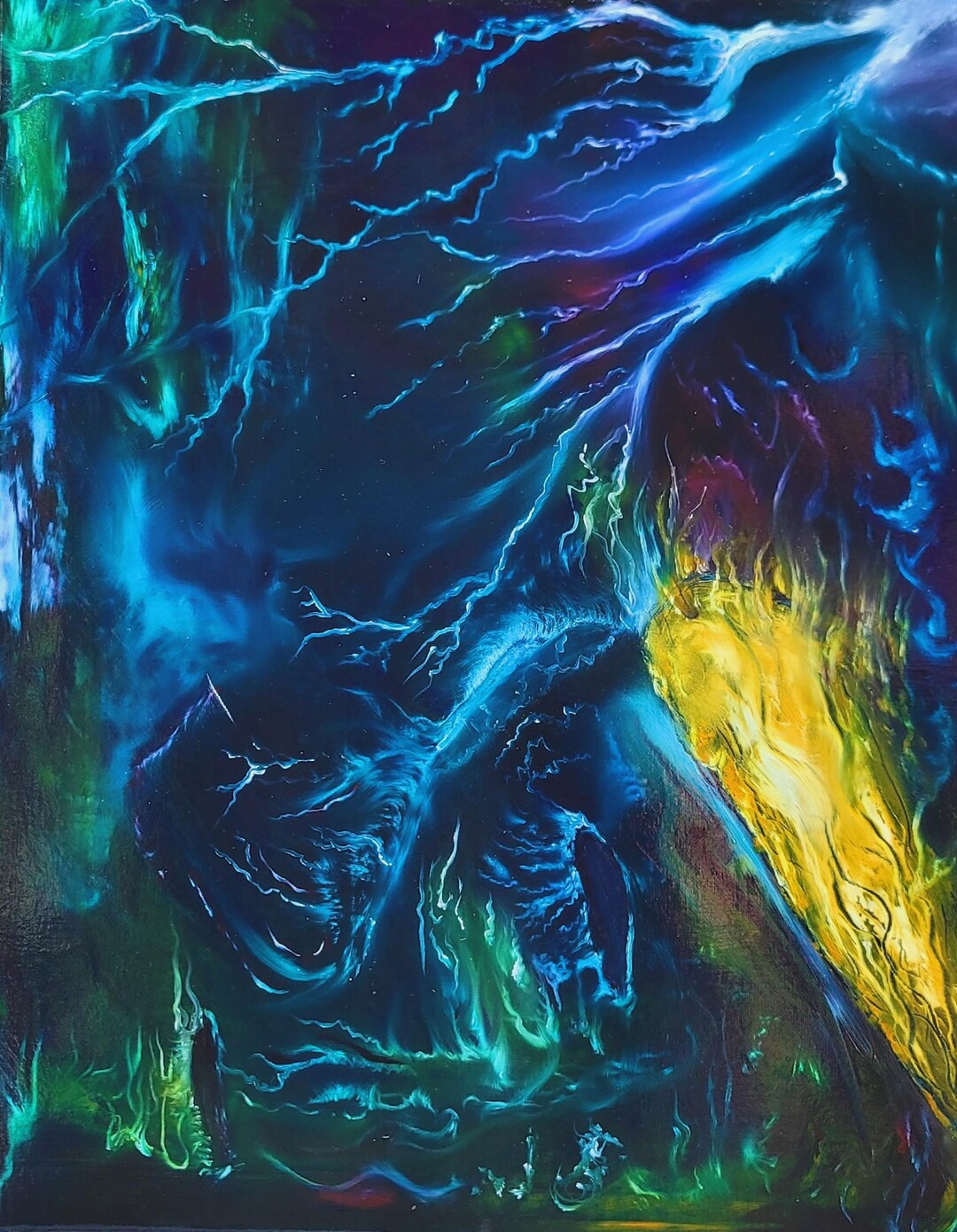 Original Cosmic Abstract Oil Painting on Canvas Galaxy Wall Art ...