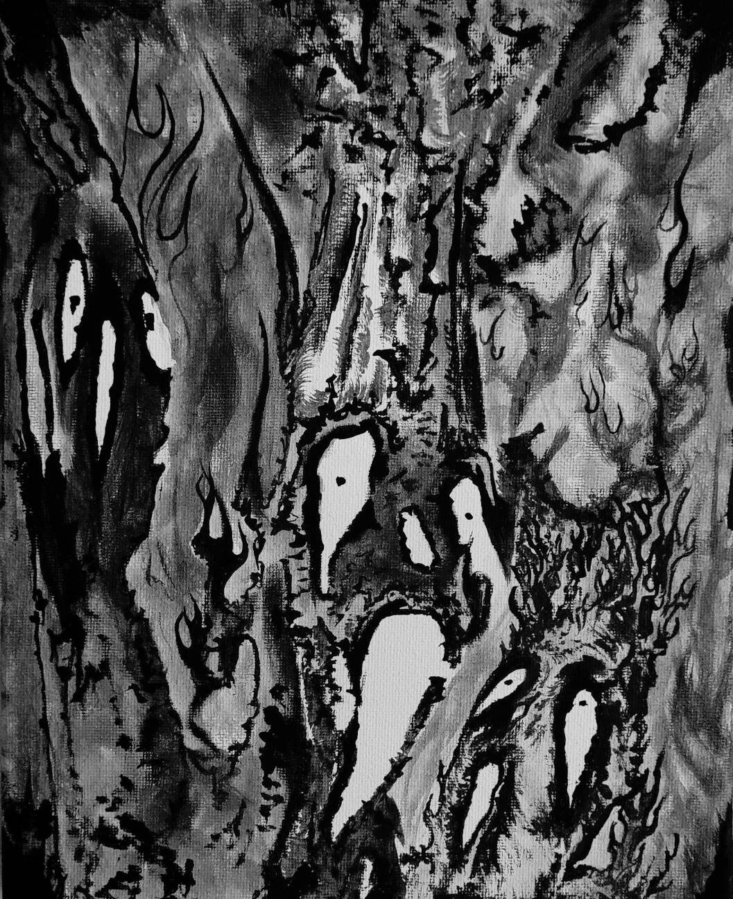 Original Abstract Painting Horror Art Gothic Art Canvas Art - Etsy