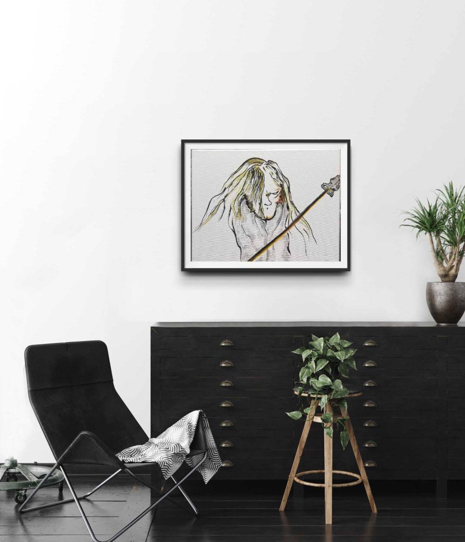 Abstract Sphere Hunter Painting Original Abstract Portrait - Etsy