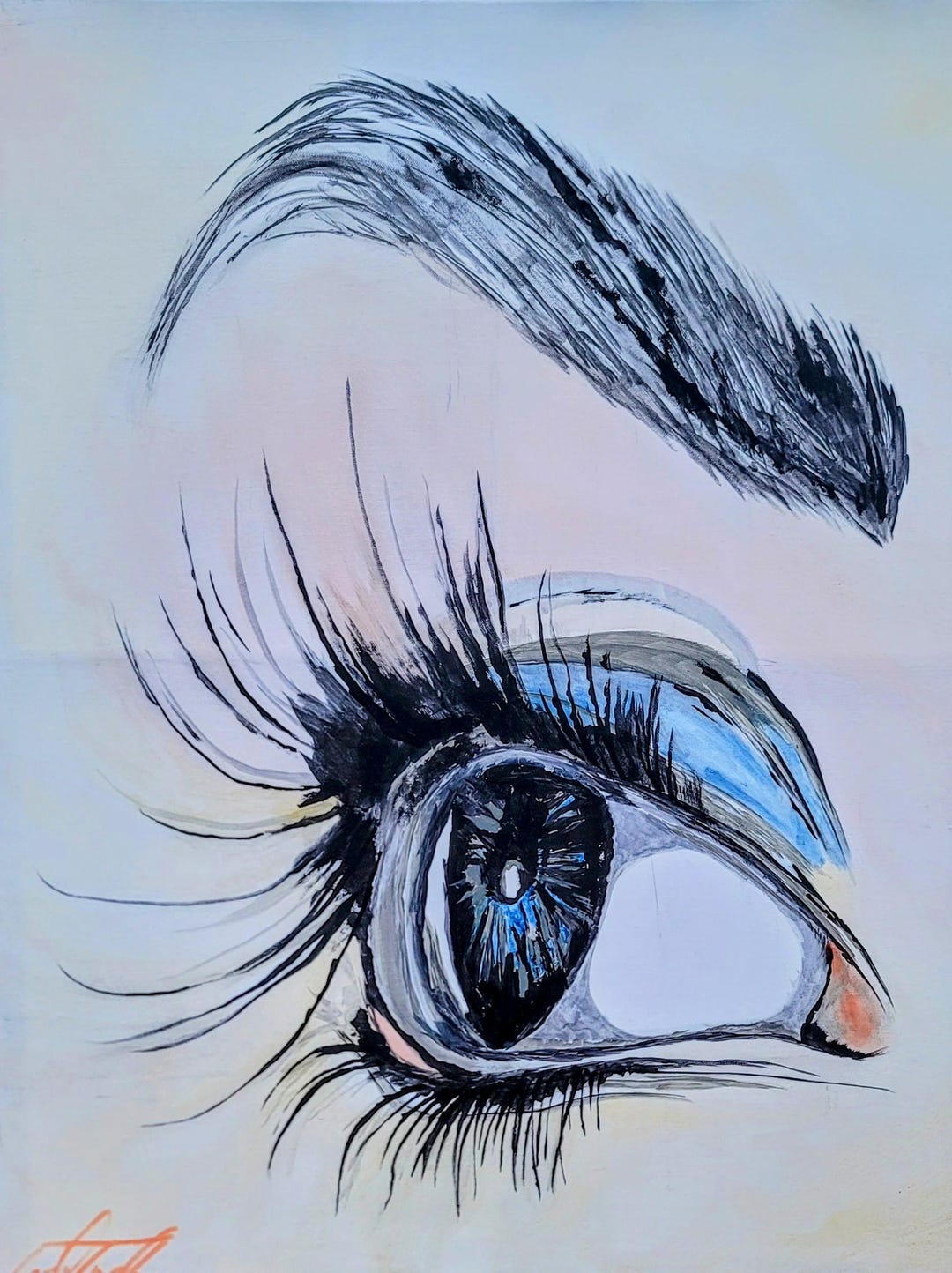 Large Eye Painting ORIGINAL ART Work on Canvas Human Eye Art - Etsy
