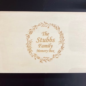 Engraved Family Memory Box Personalised Wooden Memory Box Family ...