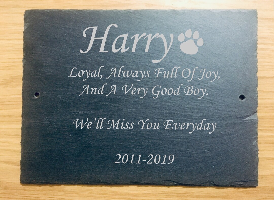 Large Slate Pet Memorial Plaque Sign 30cmx20cm, Pet Memorial Grave ...