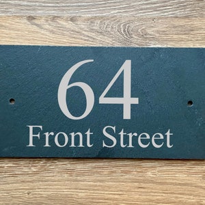 Slate House Address Plaque Machined Sign 25cmx13cm Real Engraved Slate ...