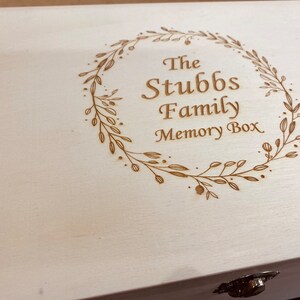 Engraved Family Memory Box Personalised Wooden Memory Box Family ...