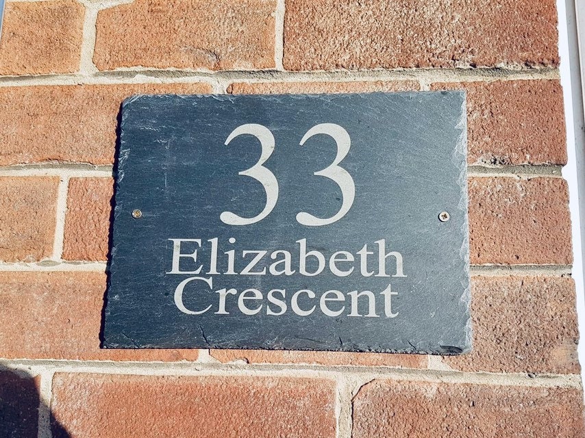 Large Slate House Address Plaque Sign 30cmx20cm, Real Custom Etch ...
