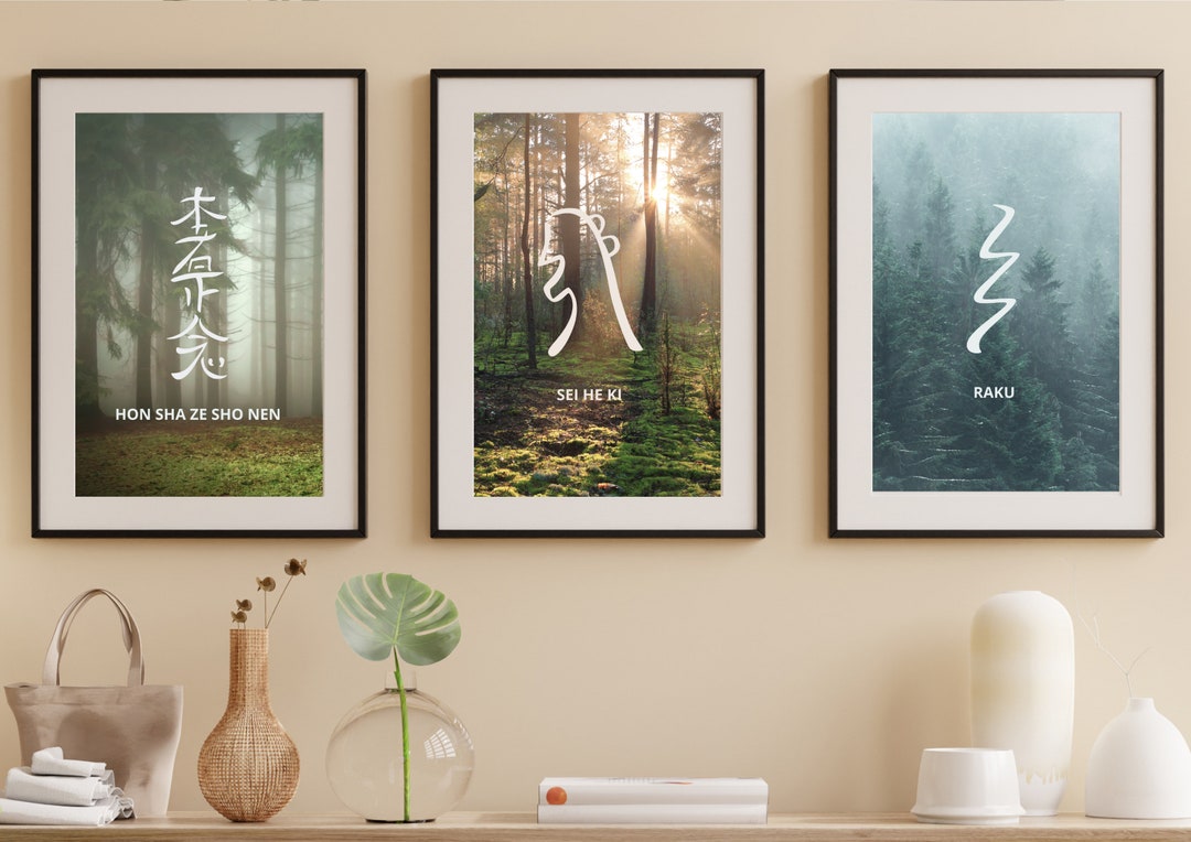 Reiki Wall Art, Printable Reiki Symbols Poster, Reiki Healing Art ...