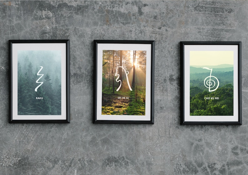Reiki Wall Art, Printable Reiki Symbols Poster, Reiki Healing Art ...