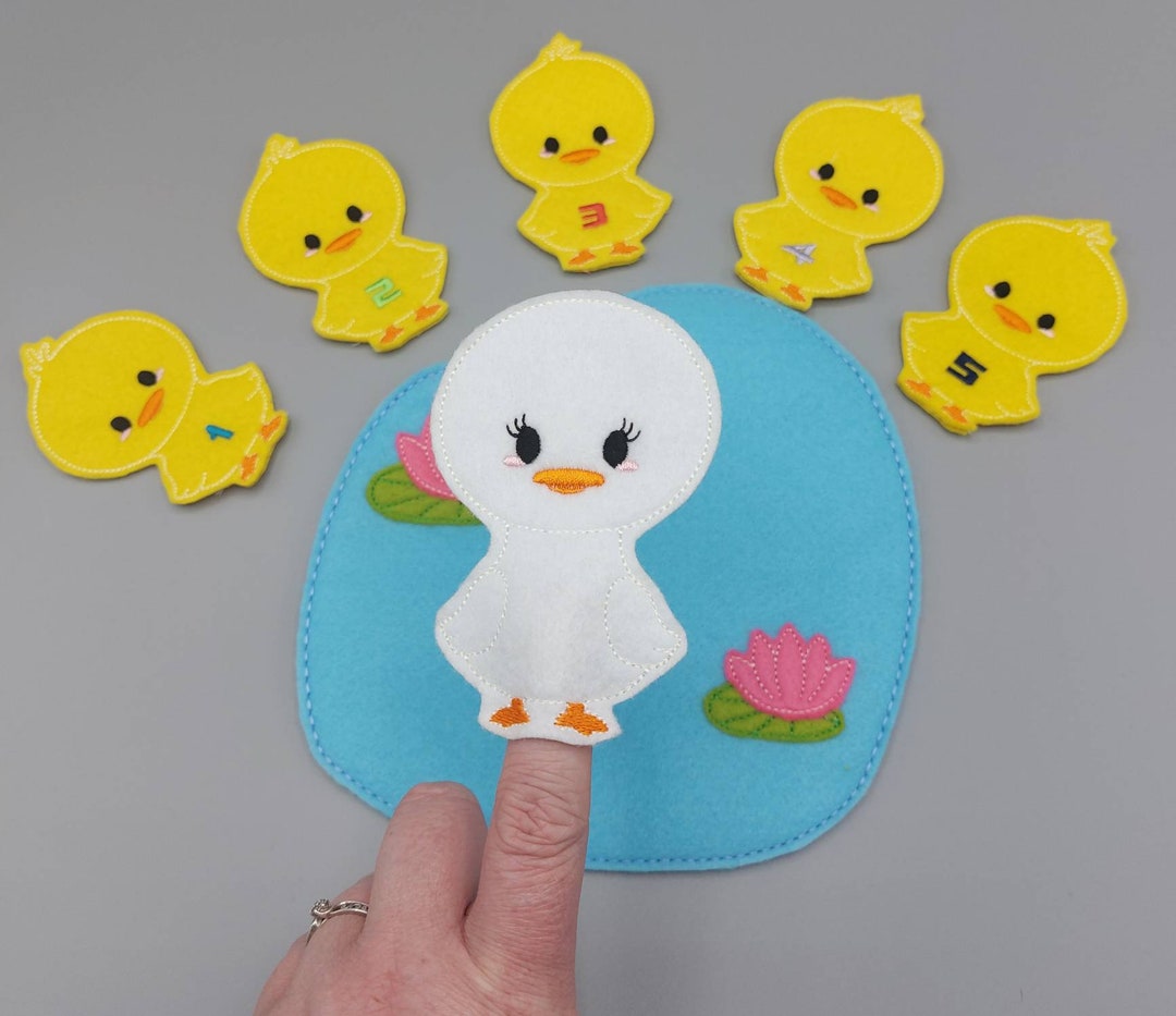 5 Little Ducks Finger Puppet Set, Counting Aid, Counting Game, Nursery ...