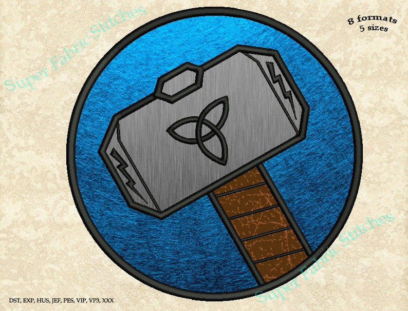 Thor Logo Applique Embroidery Designs Thor Superhero | Etsy