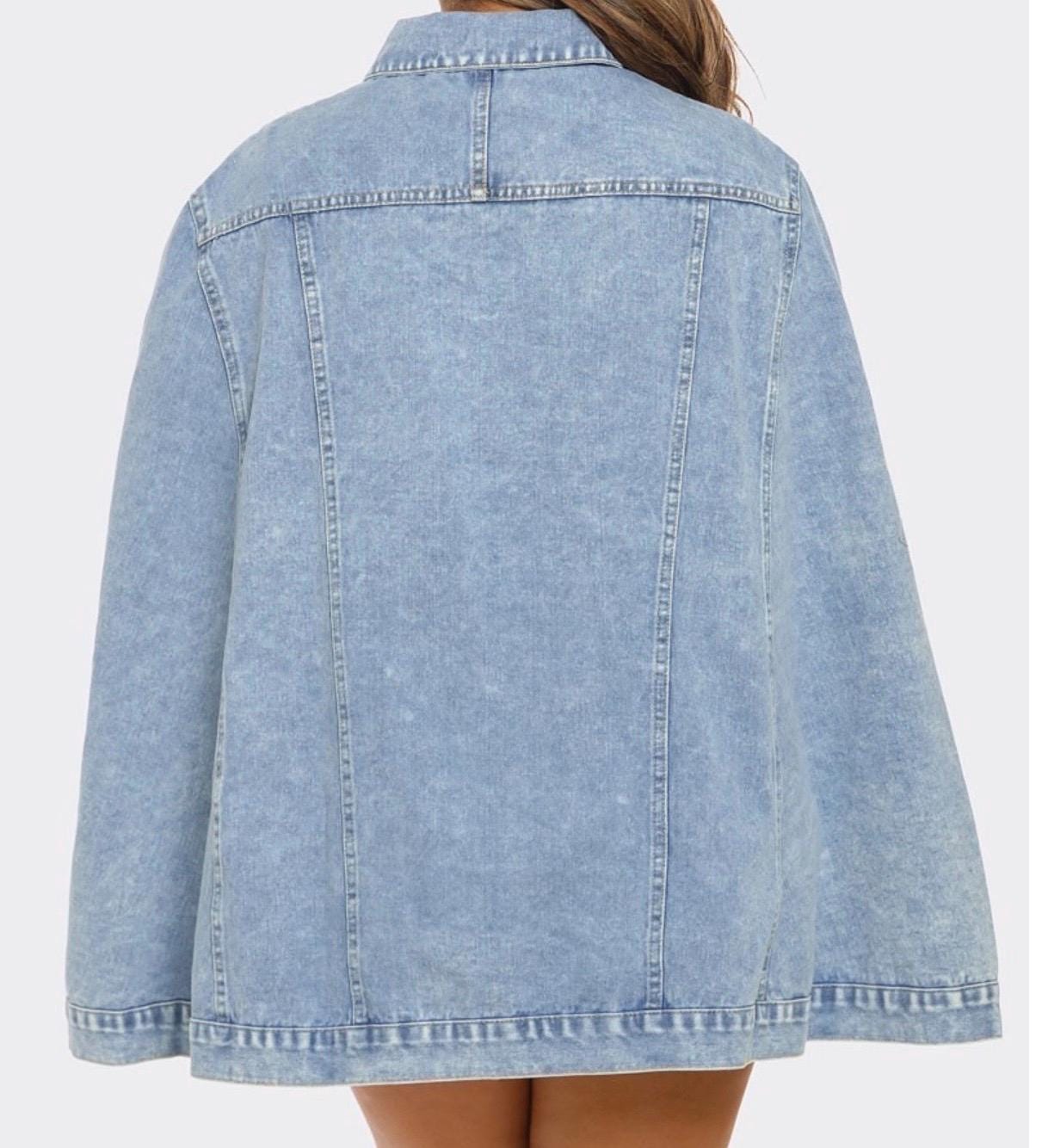 Denim Button Down Cape - Cloak Jacket - Etsy