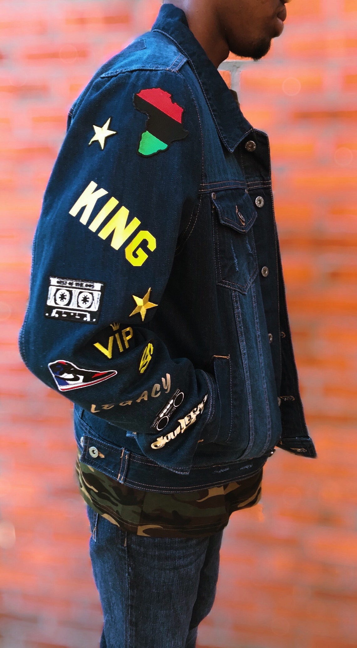 Men’s Custom Patch NYC Denim Jacket - Etsy