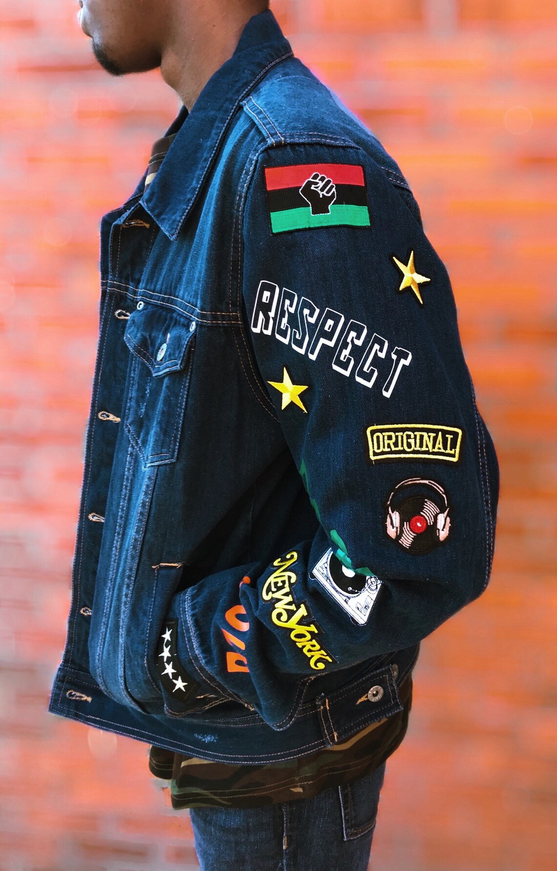 Men’s Custom Patch NYC Denim Jacket - Etsy