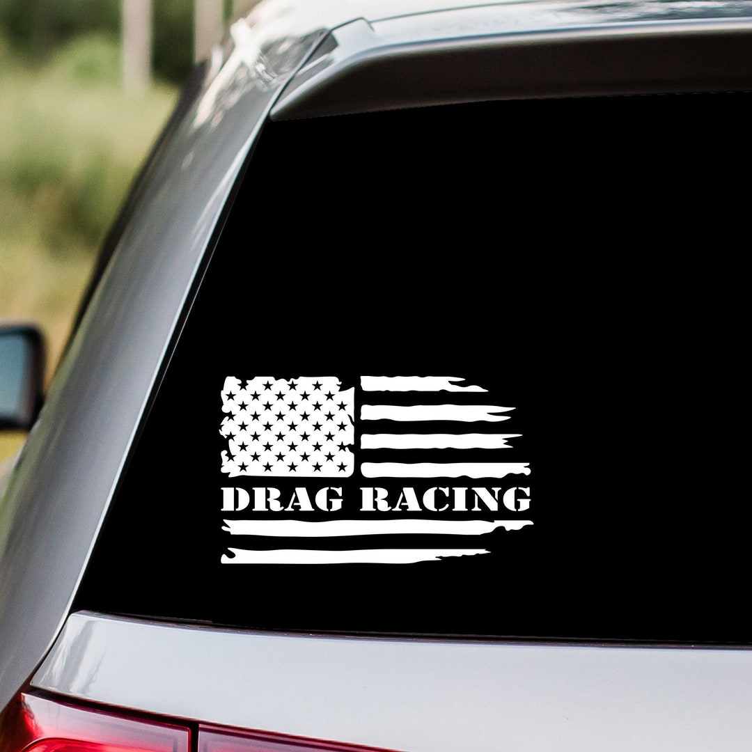 Drag Racing American Flag Decal Sticker - Etsy