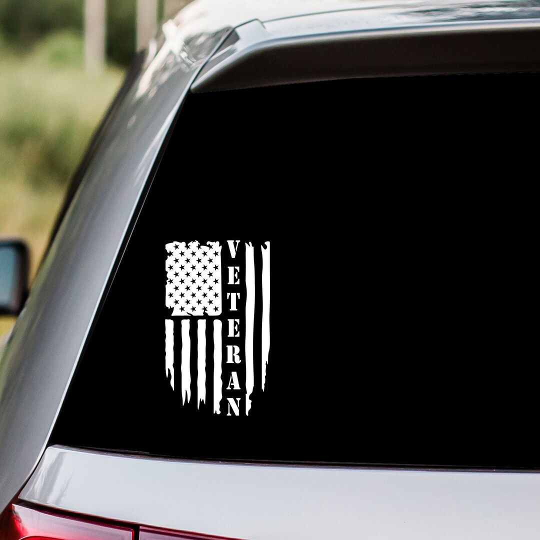 Veteran American Flag Vinyl Decal Sticker - Etsy