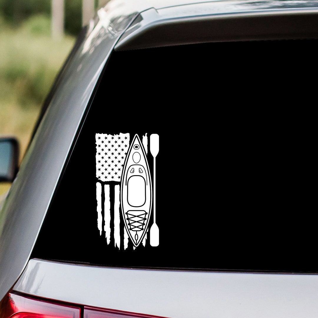 Kayak American Flag Vinyl Decal Sticker - Etsy