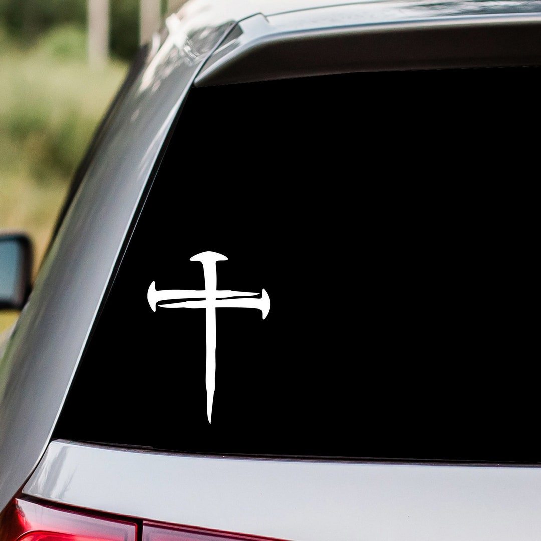 Three Nail Cross Vinyl Decal Sticker - Etsy