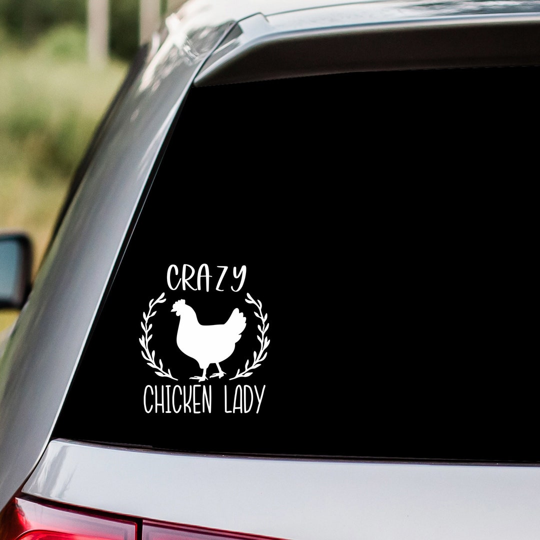 Crazy Chicken Lady Vinyl Decal Sticker - Etsy