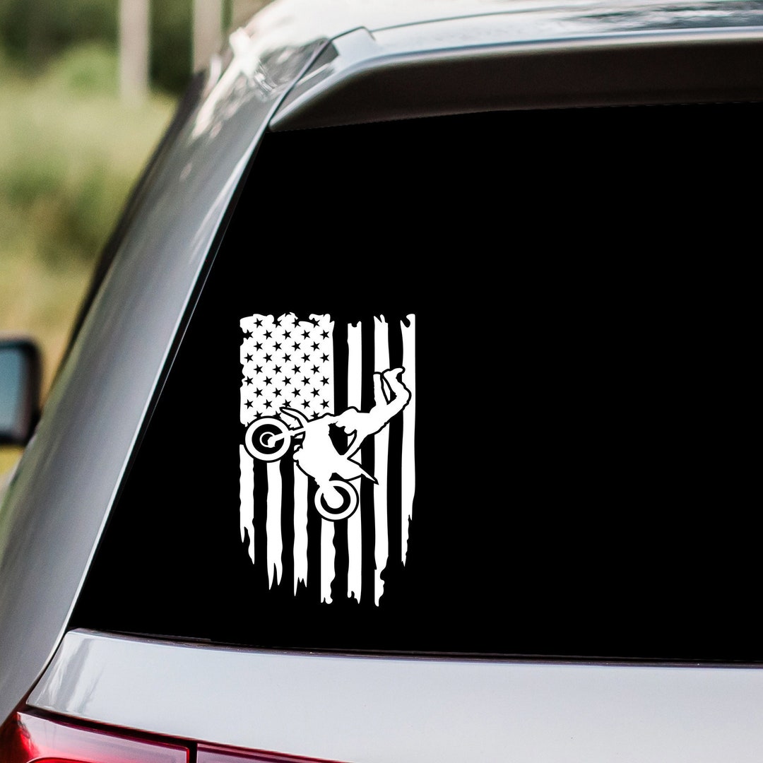 Dirt Bike American Flag Vinyl Decal Sticker - Etsy