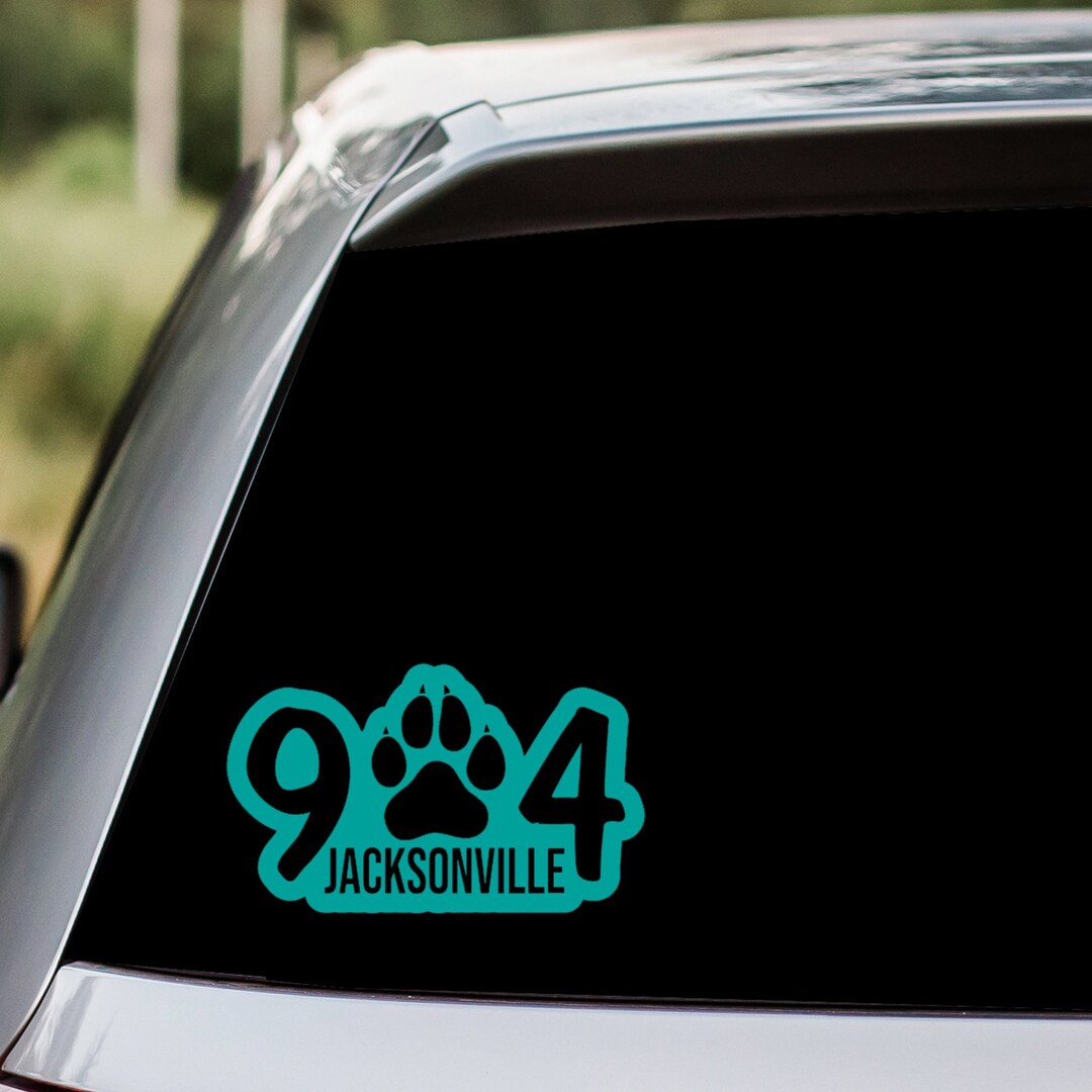 904 Jacksonville - Jaguars Pawprint Decal Sticker, Duval, 904 Area Code ...