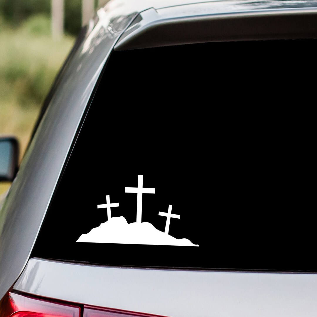 Calvary Three Crosses Vinyl Decal Sticker - Etsy