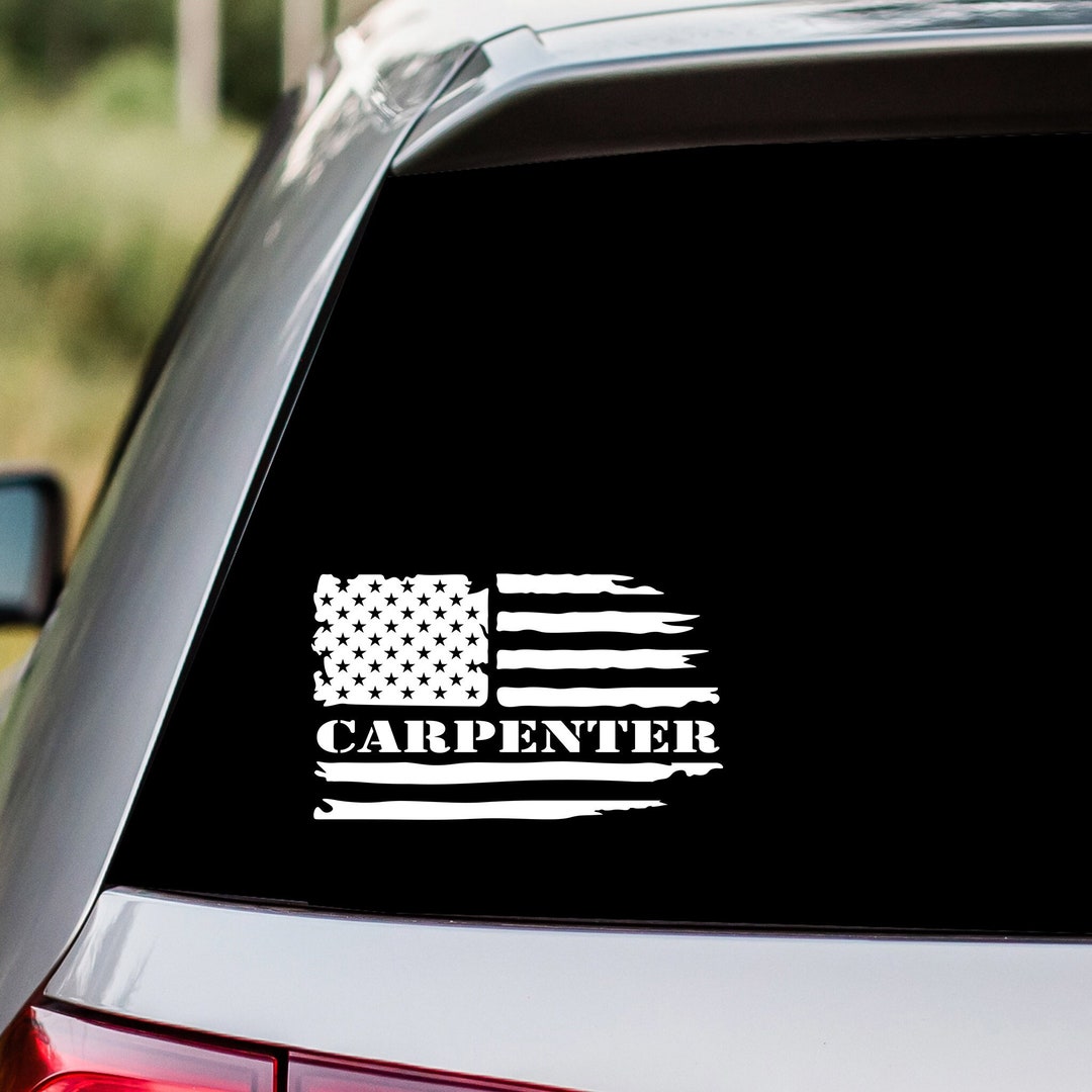 Carpenter American Flag Vinyl Decal Sticker - Etsy