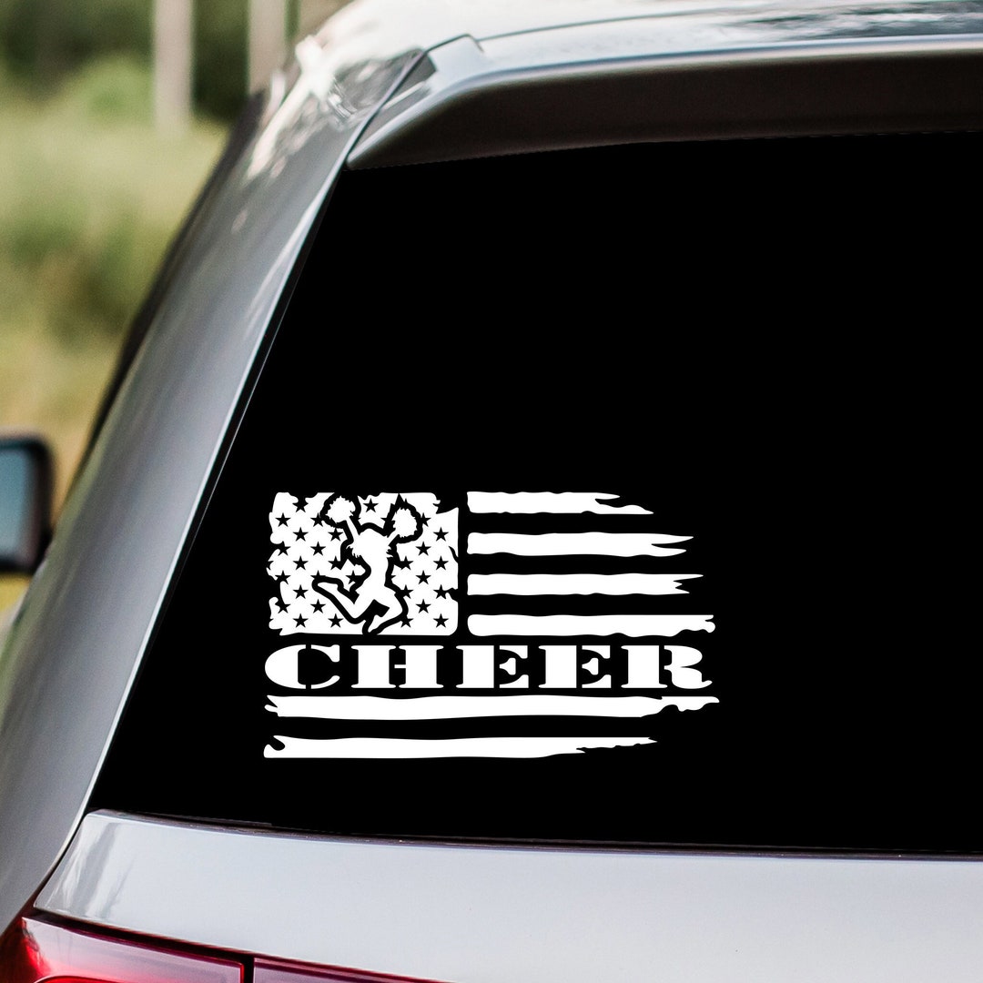 Cheer Patriotic American Flag Vinyl Decal Sticker - Etsy