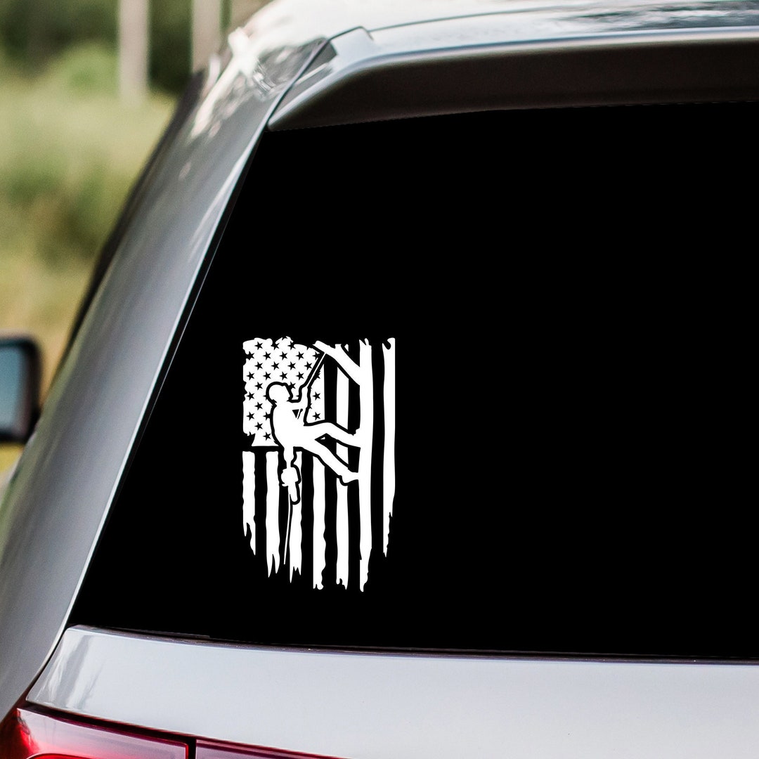Tree Trimmer US Flag Vinyl Decal Sticker - Etsy