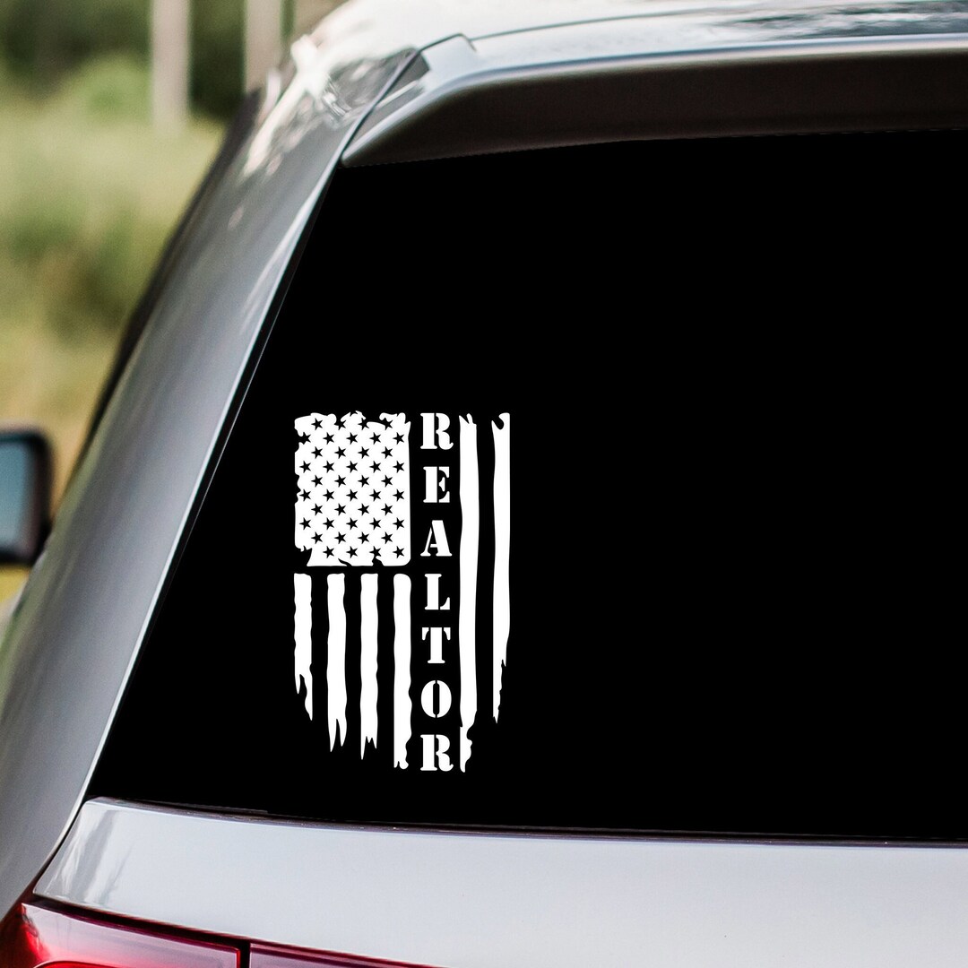 Realtor American Flag Vinyl Decal Sticker - Etsy